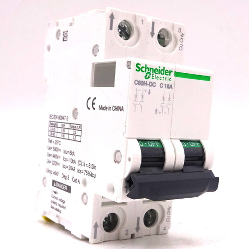 Minature Circuit Breaker C60H-DC-C-16A Schneider 2P C curve 16A *New* - Axxa - Motor Control ...